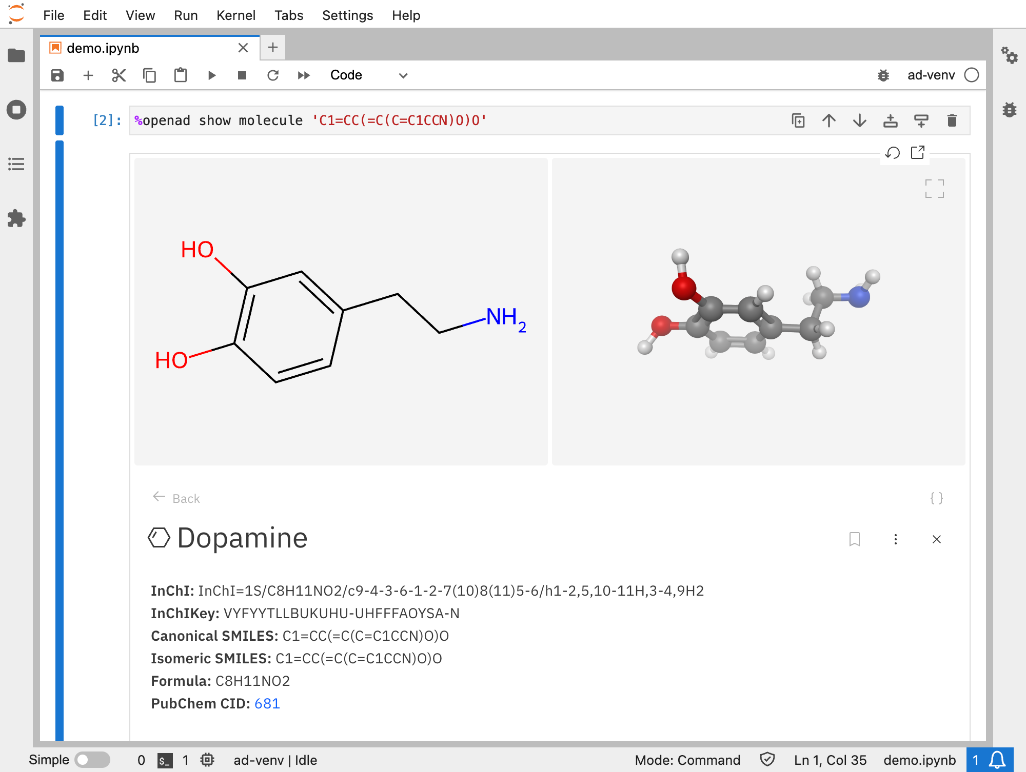 How to Visualize a Molecule in Jupyter Notebook - OpenAD